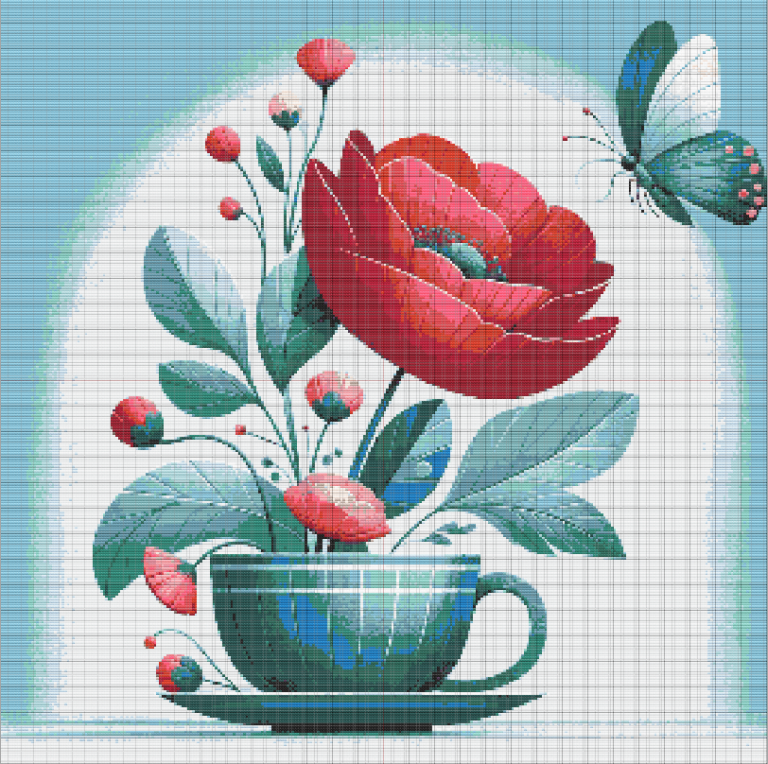 Teacup Free Cross Stitch Pattern - Get Free Crossstitch Patterns