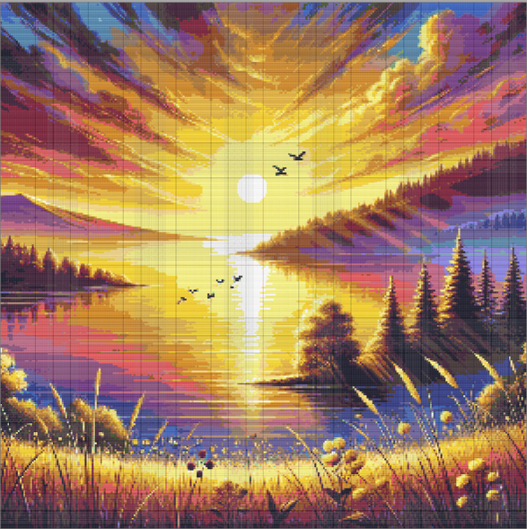 Sunset Free Cross Stitch Pattern - Get Free Crossstitch Patterns