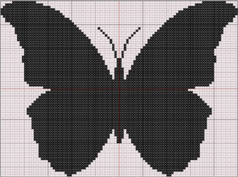Free Cross Stitch Pattern Bold Butterfly Silhouette for Beginners - Get Free Crossstitch Patterns
