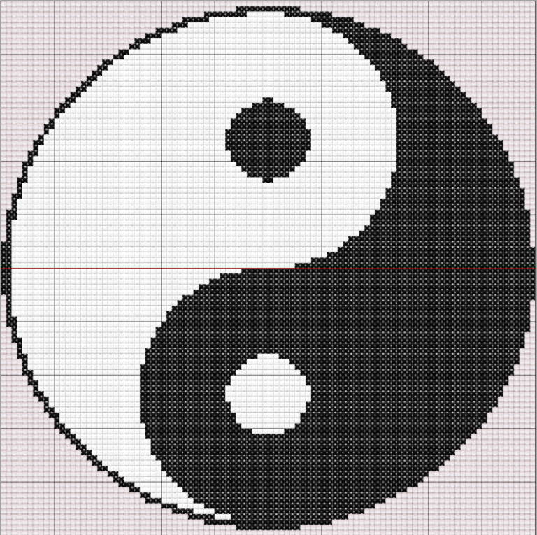 Free Cross Stitch Pattern Yin Yang Symbol - Get Free Crossstitch Patterns